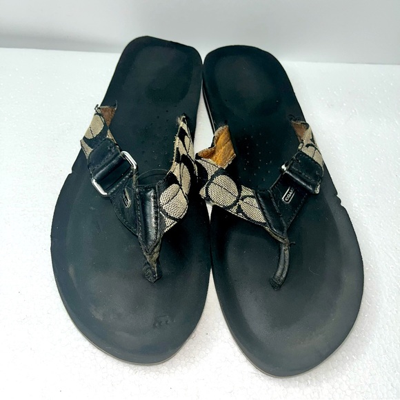 Coach | Shoes | Coach Flip Flops With Signature C Design Size 9 | Poshmark